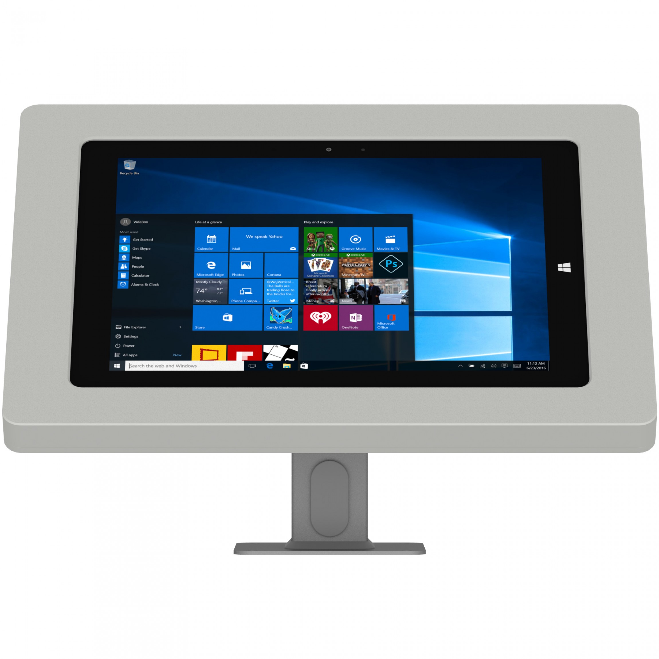 VidaMount Microsoft Surface 3 Light Grey Enclosure w. 360 Rotate & Tilt ...