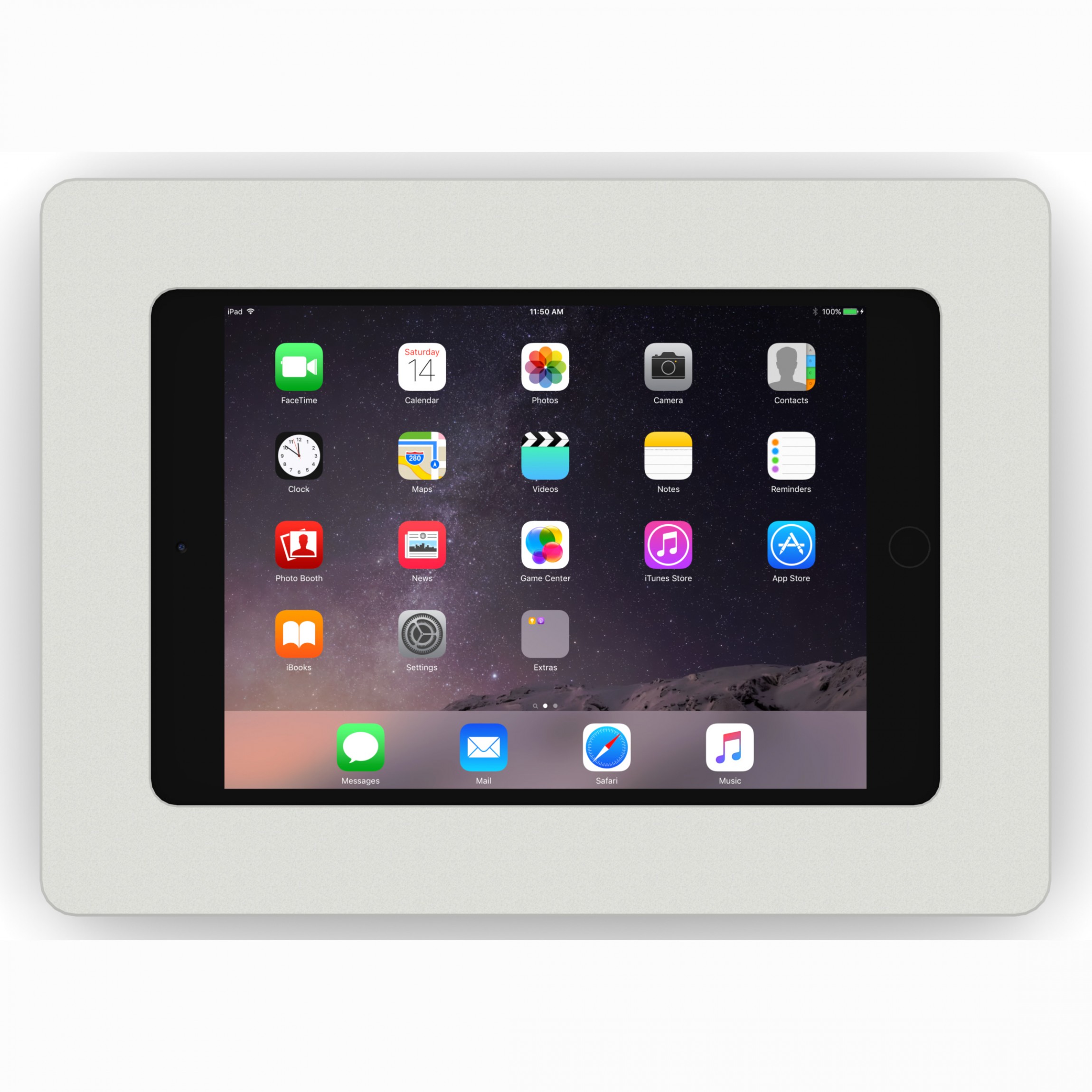 VidaMount Fixed Slim Wall iPad Mini 1, 2, 3 Tablet Mount - Light Grey