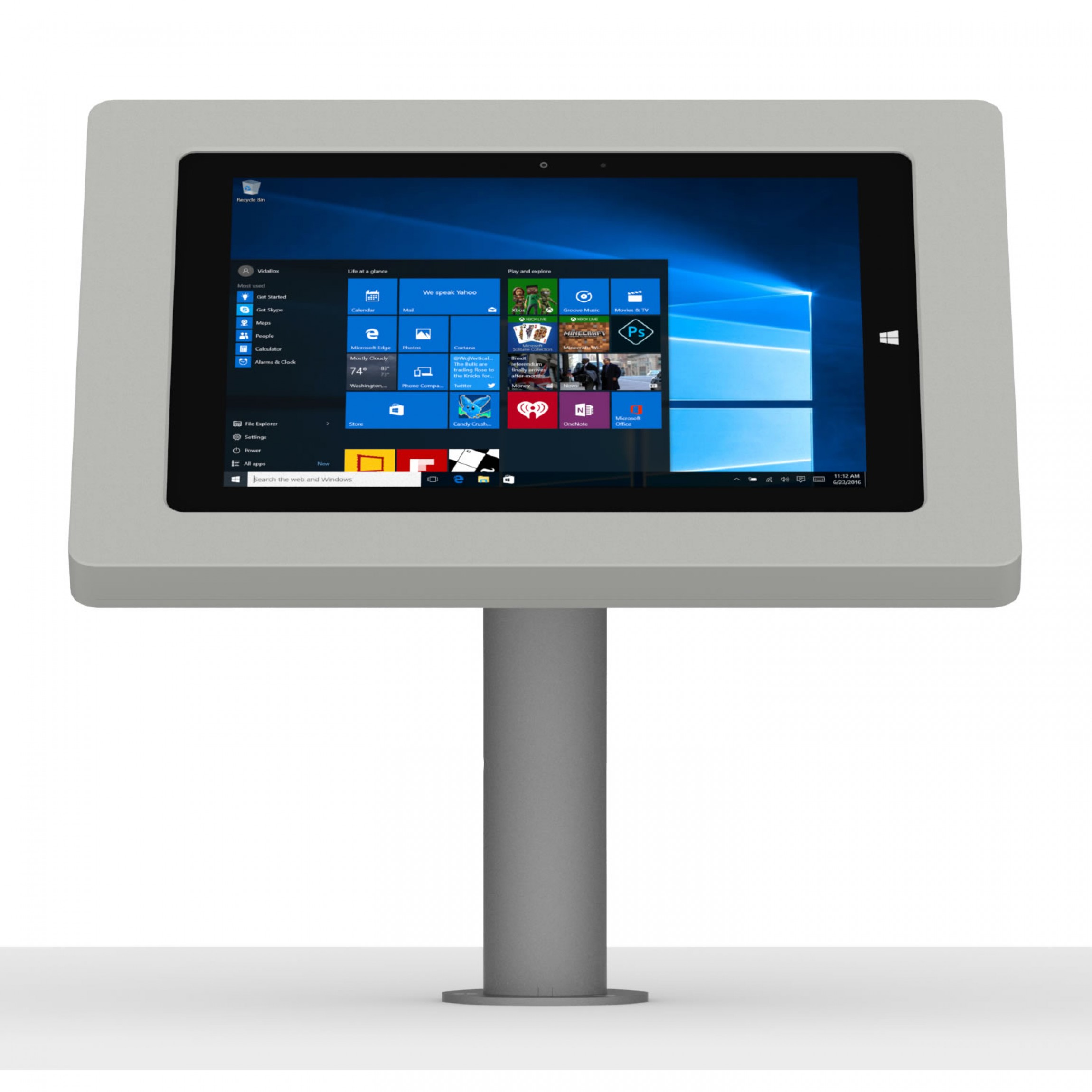 VidaMount Microsoft Surface 3 Light Grey Enclosure w. Fixed Desk/Wall ...