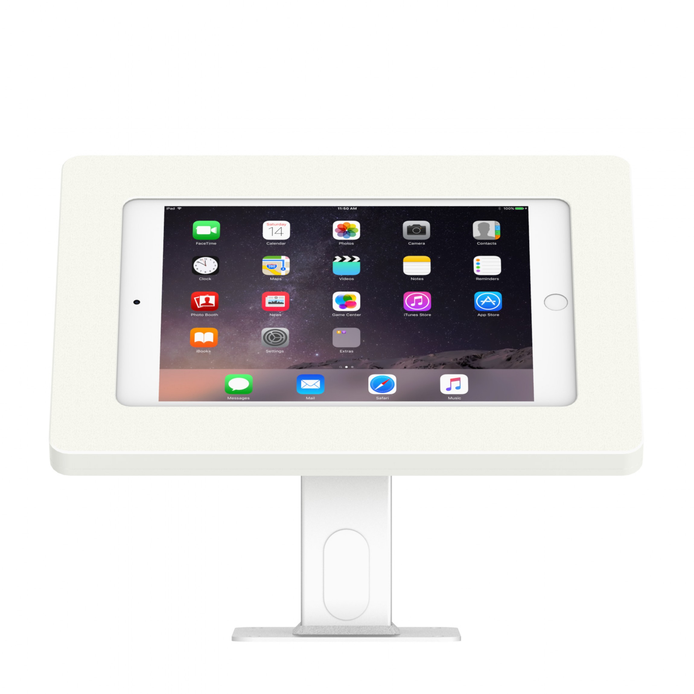 VidaMount iPad Mini 4 & 5 White Enclosure w. 360 Rotate & Tilt Surface ...