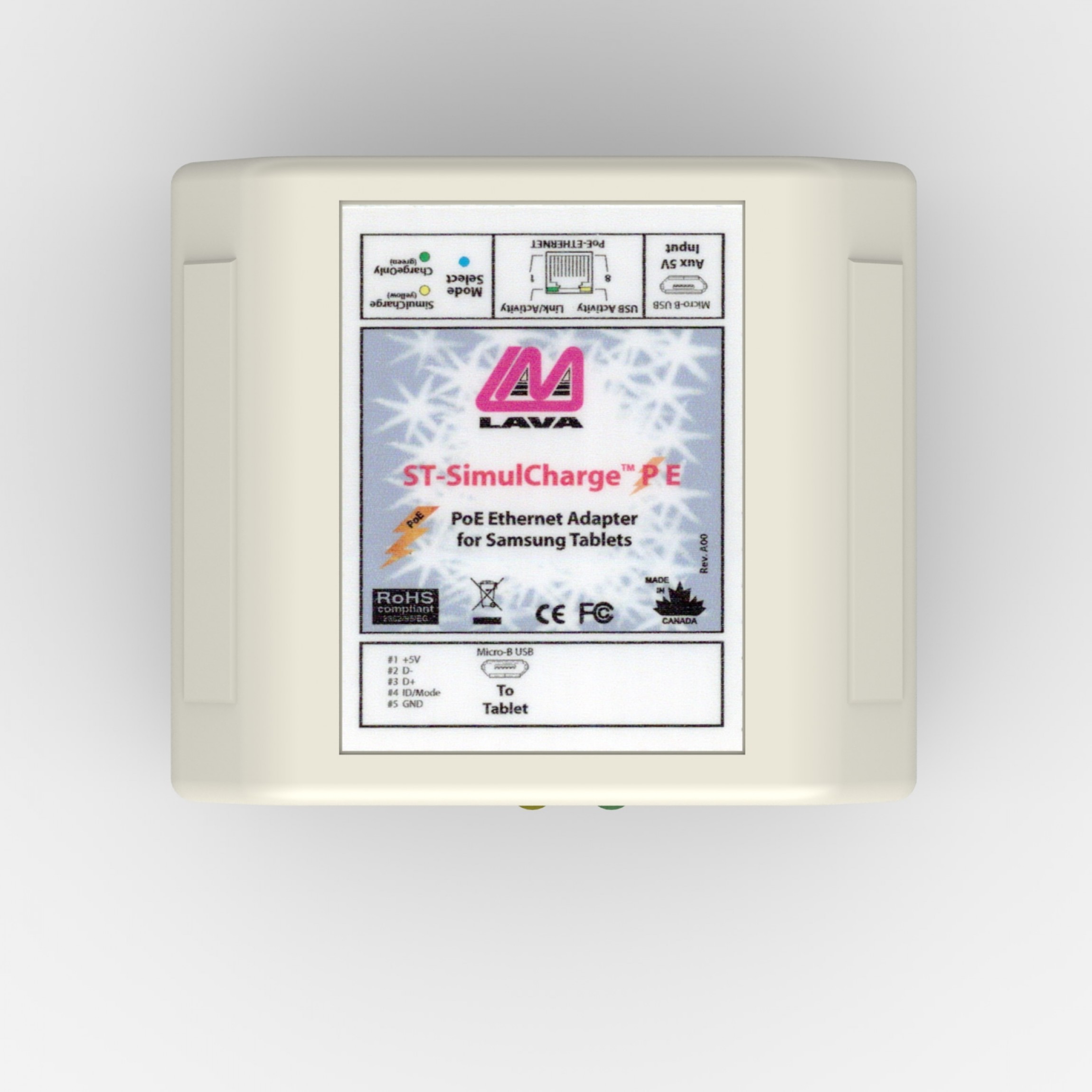 Lava Computer nSTS-PE: USB Ethernet Adapter with PoE (Data and Power)