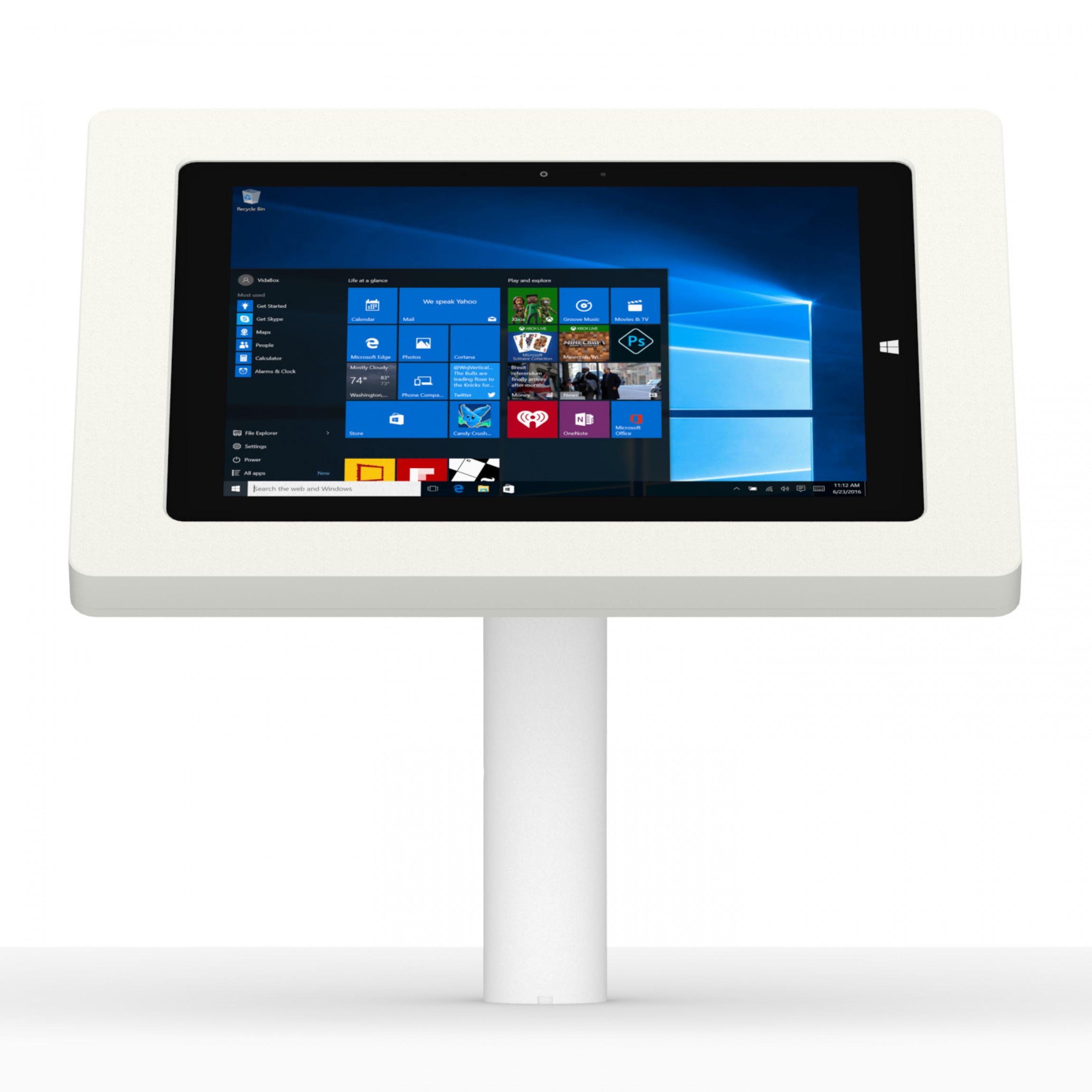 VidaMount Microsoft Surface 3 White Enclosure w. Fixed Desk/Wall ...
