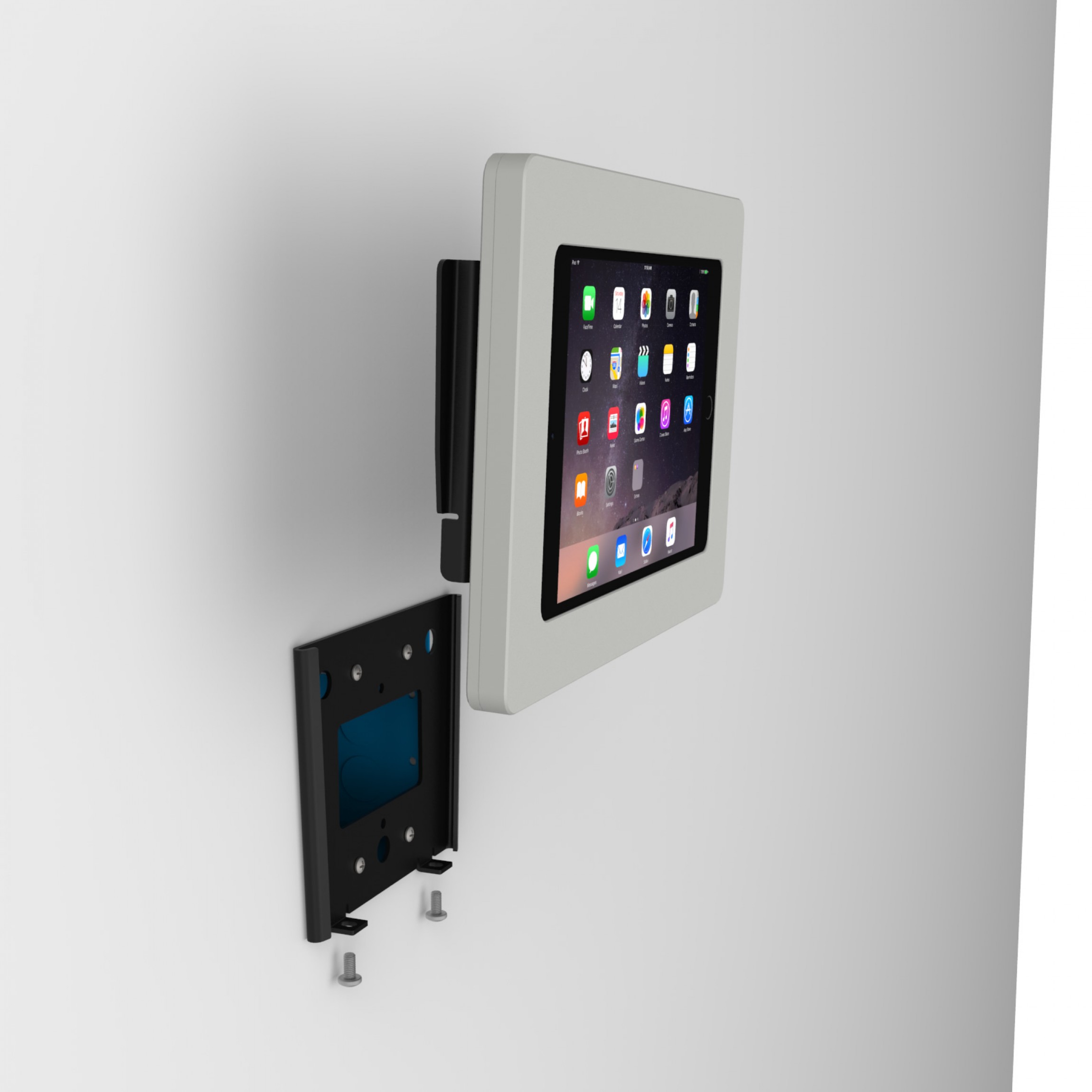 VidaMount Fixed Slim Wall iPad Mini 1, 2, 3 Tablet Mount - Light Grey