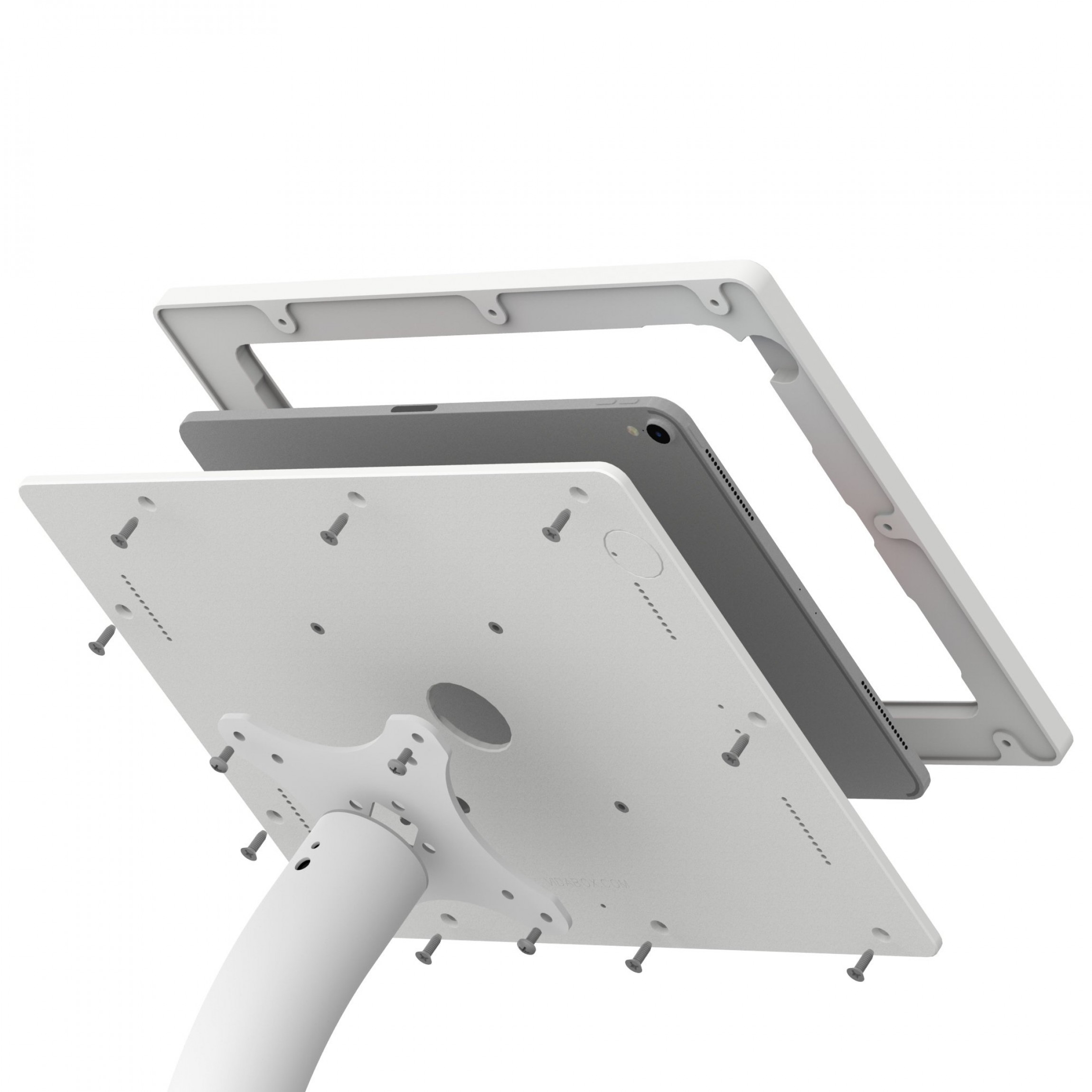 VidaMount 12.9-inch iPad Pro 3rd Gen White Enclosure w. Fixed Floor ...