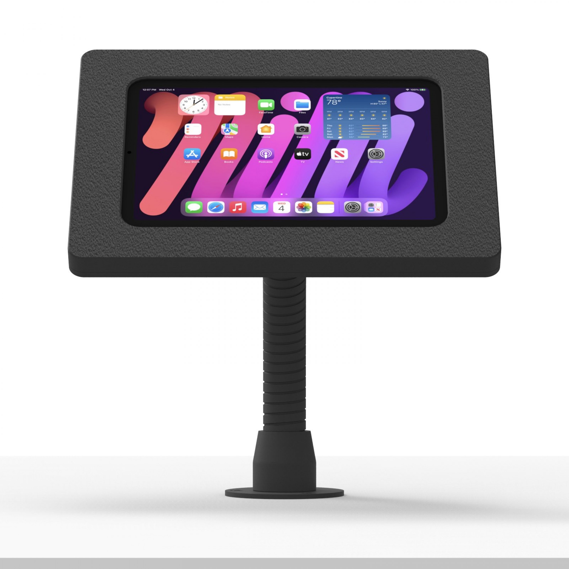 VidaMount iPad Mini (6th Gen) Black Enclosure w. Flexible Desk/Surface ...