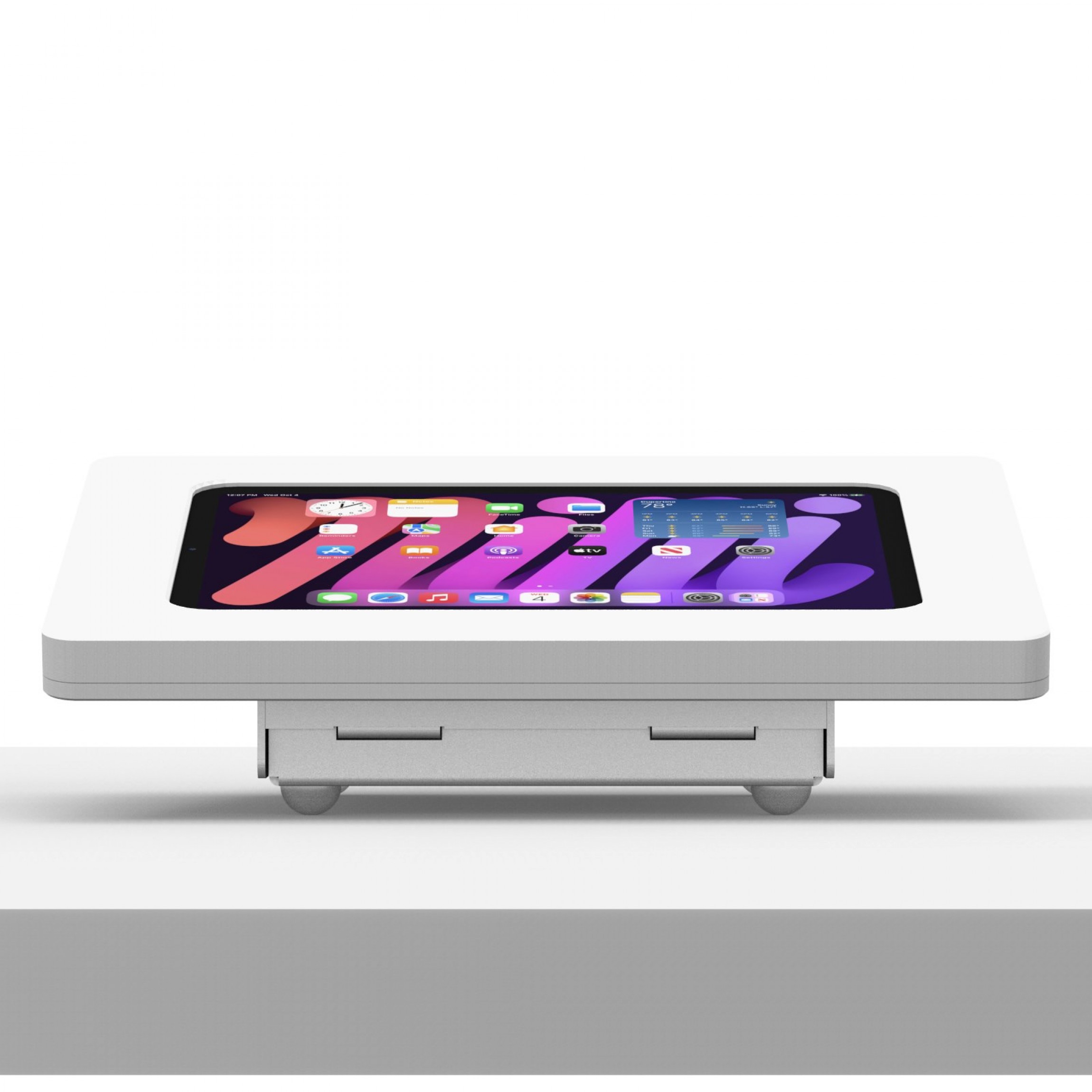 VidaMount iPad Mini (6th Gen) White Enclosure w. Fixed Tilted 15° Desk ...