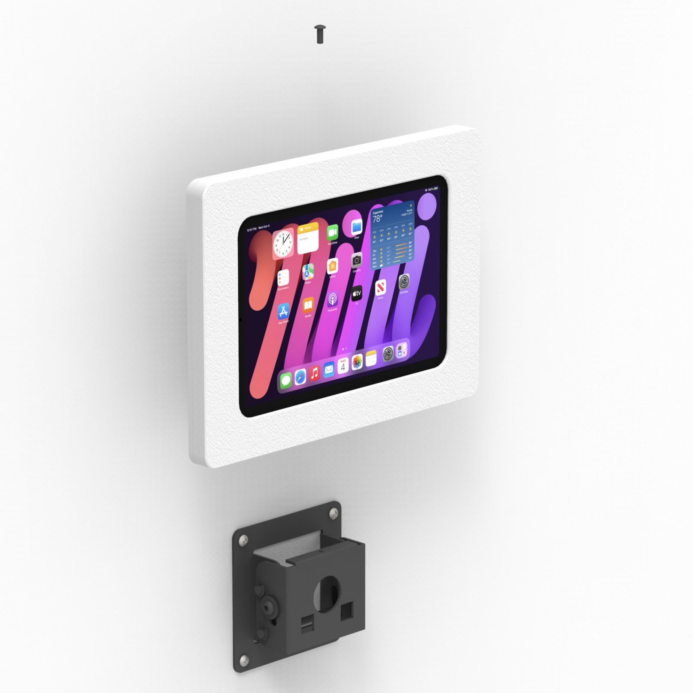VidaMount Tilting Wall iPad Mini (6th Gen) Tablet Mount - White