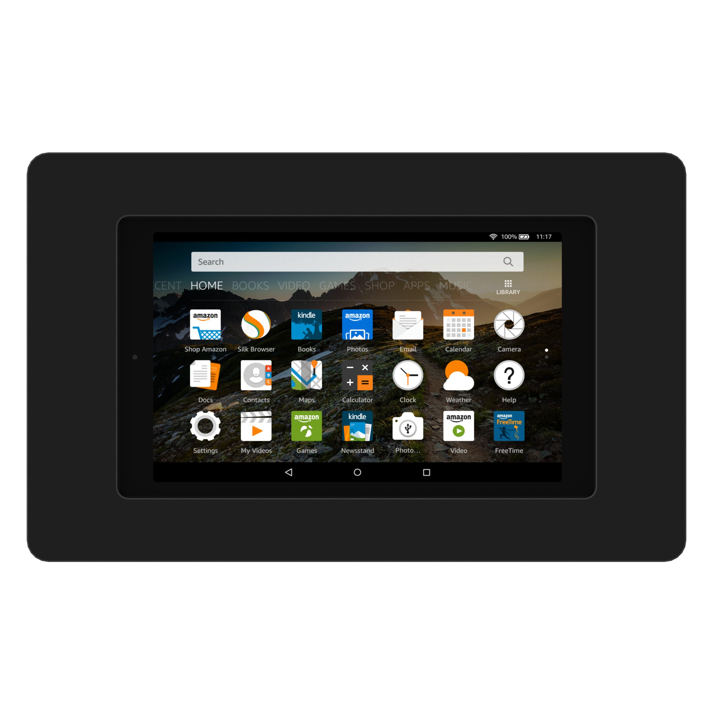 Black - Amazon Fire 7/8th Gen HD8 (2017/2018 Model) - VidaMount On-Wall ...