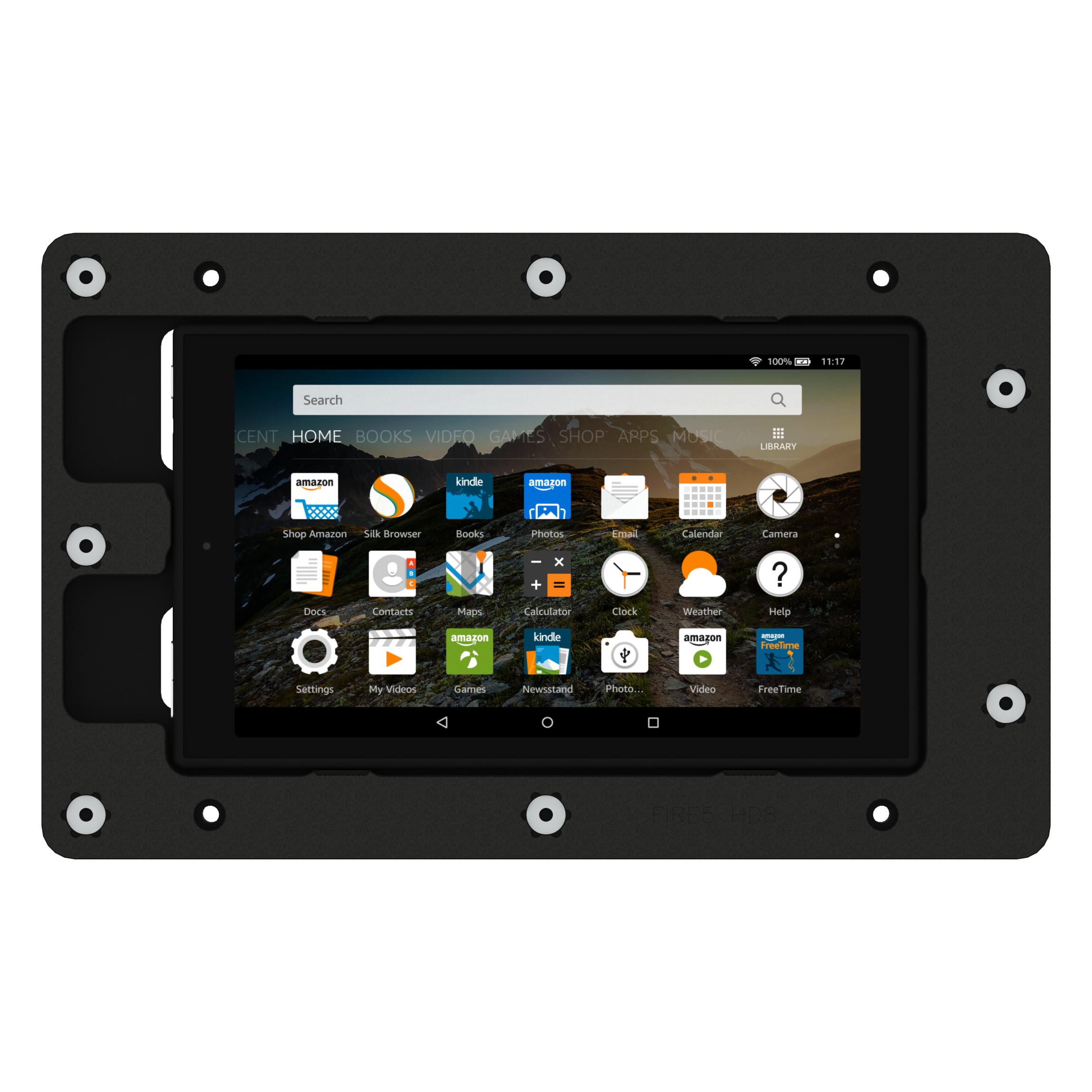 Black - Amazon Fire 5th Gen HD8 - VidaMount On-Wall Tablet Mount