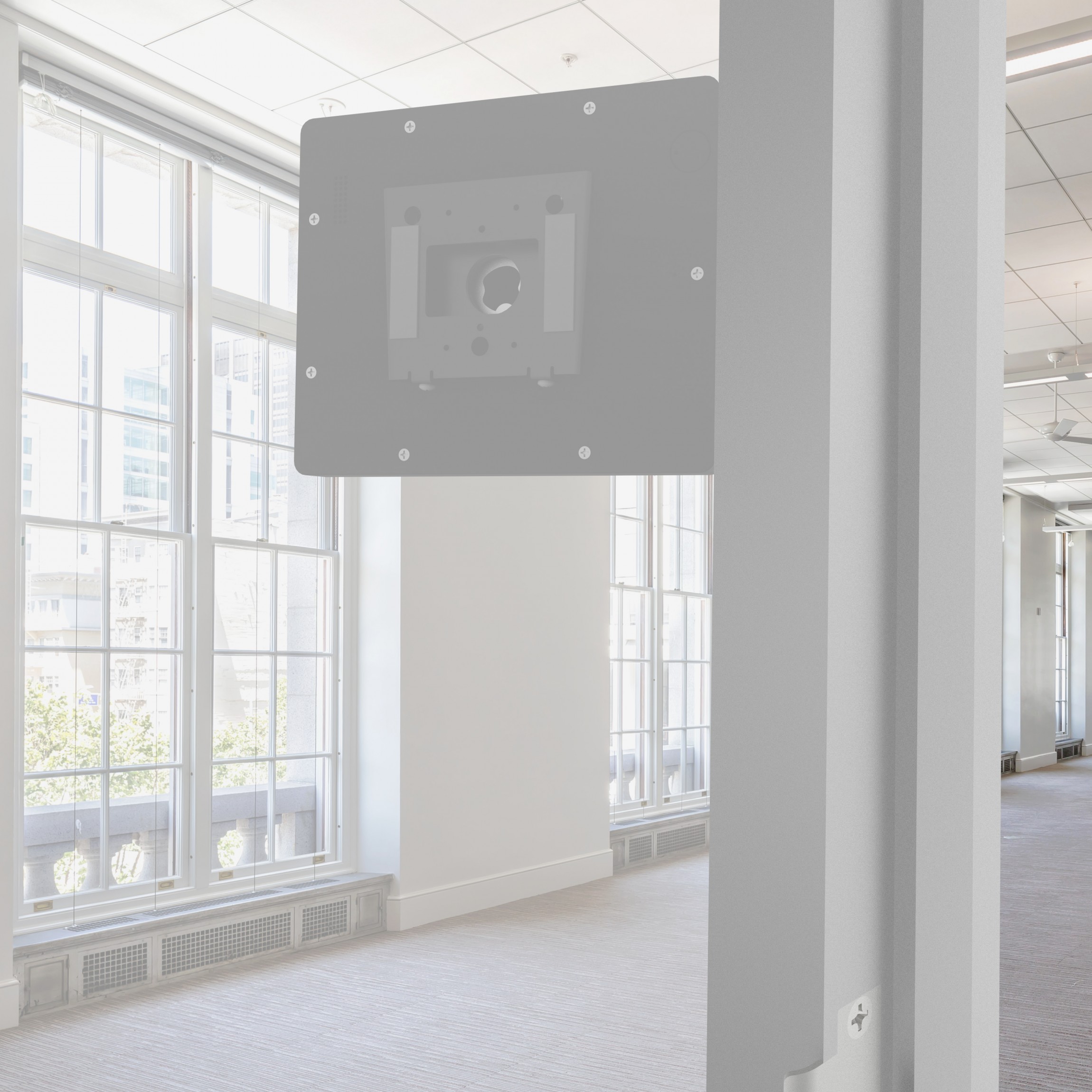 VidaMount Permanent Fixed Glass Mount iPad 2, 3 & 4 Tablet Mount - Black