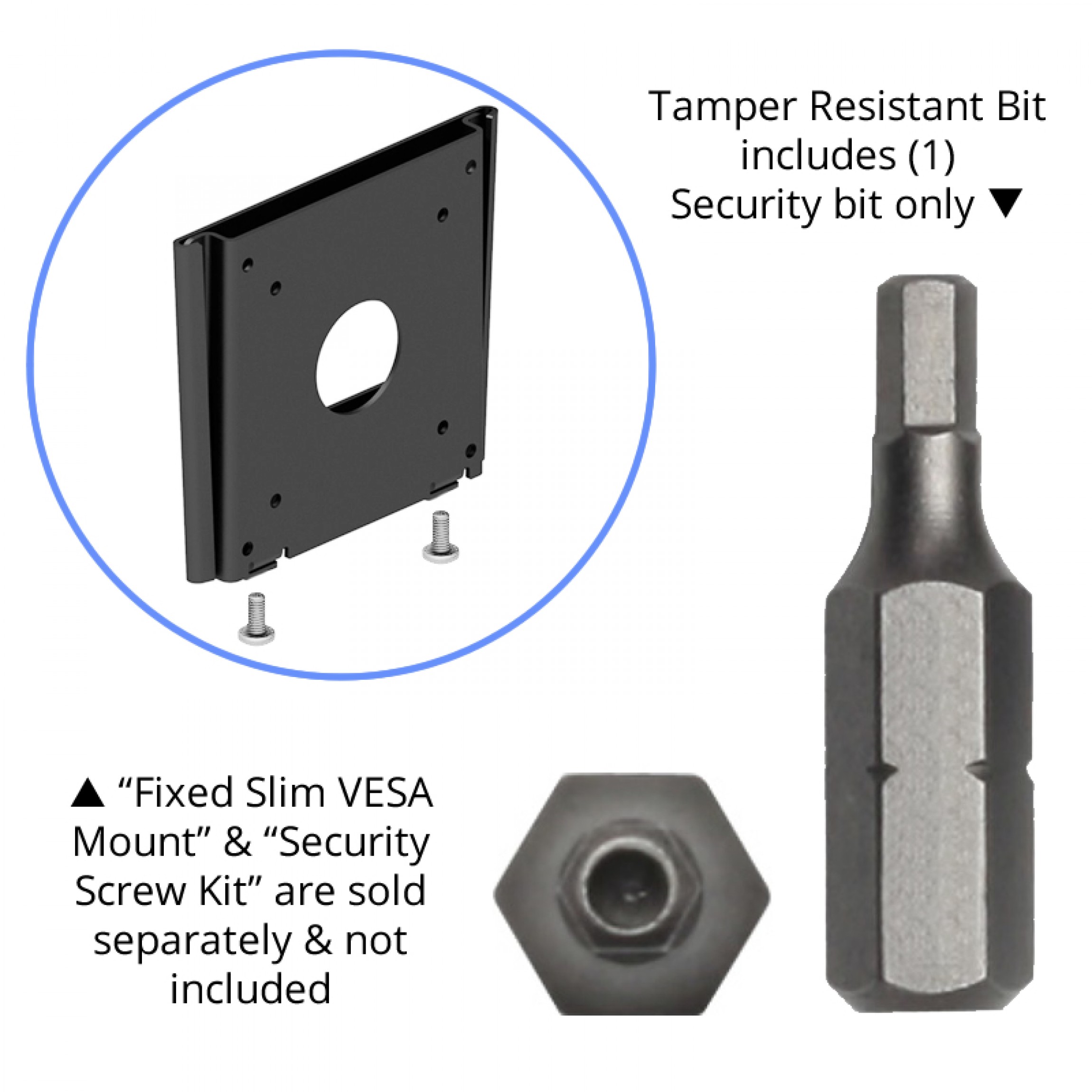 Tamper Resistant Pin-in-Socket Hex Insert Bit