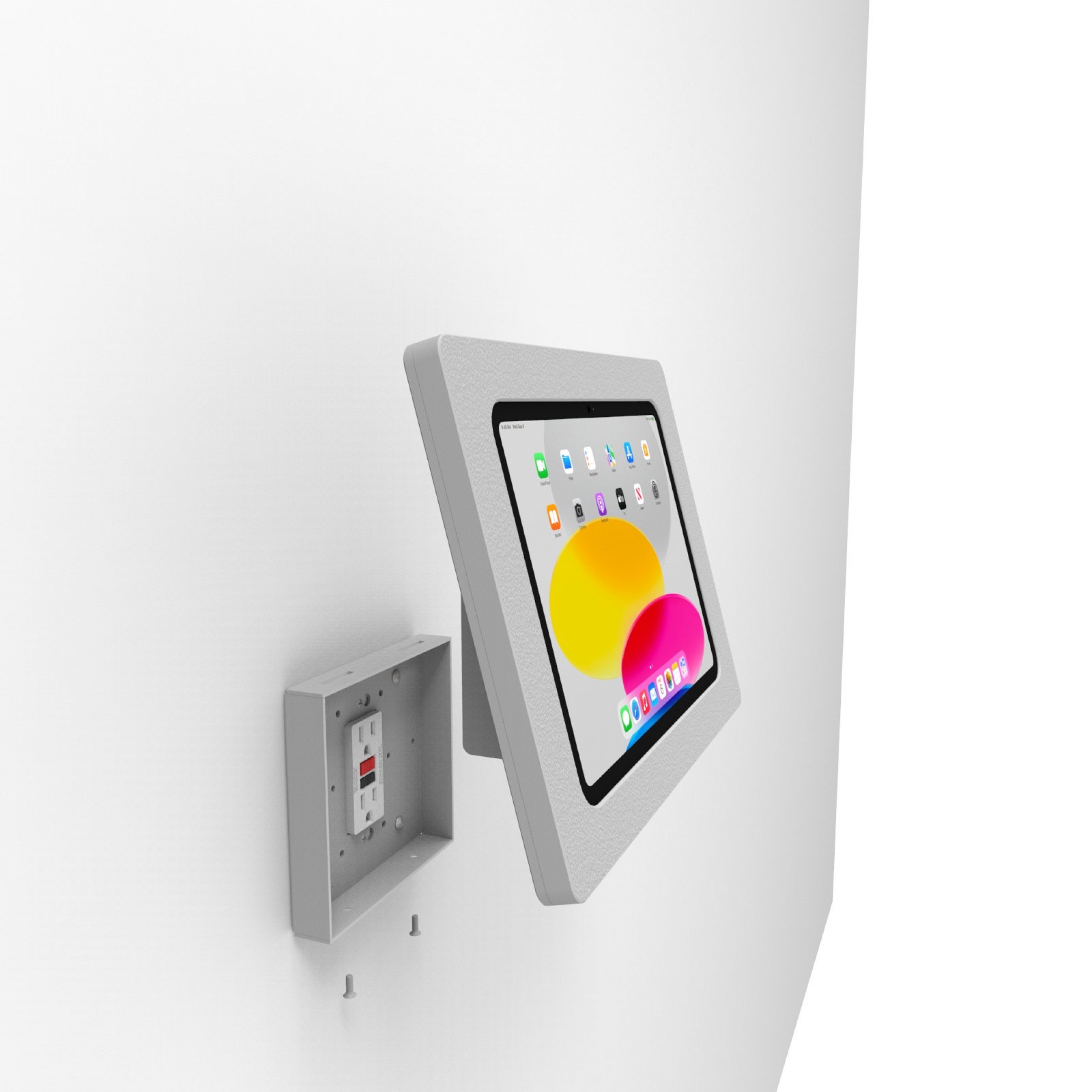 VidaMount 10.9-inch iPad 10th Gen Light Grey Enclosure w. Fixed Tilted ...