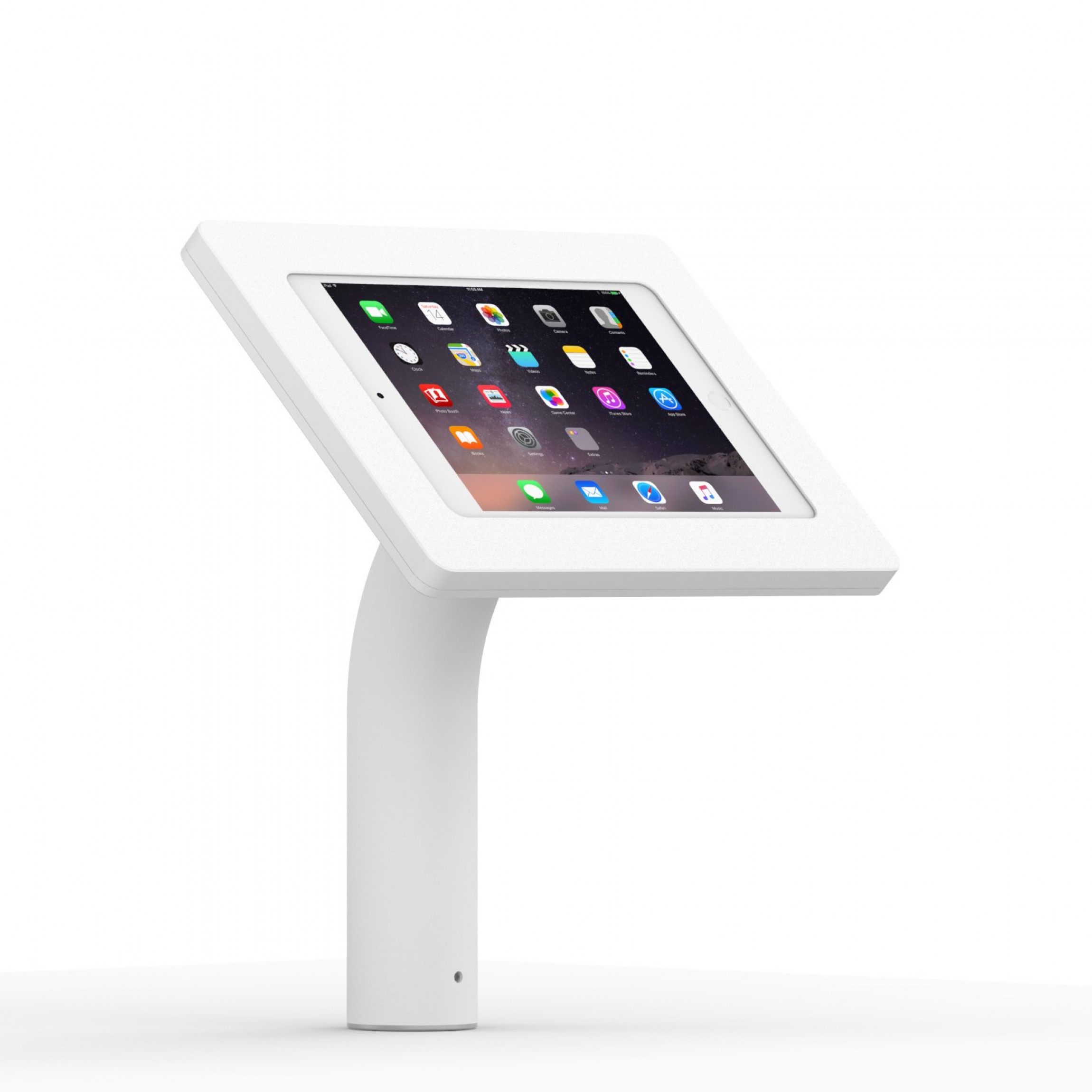 VidaMount iPad Mini 1, 2, & 3 White Enclosure w. Fixed Desk/Wall ...