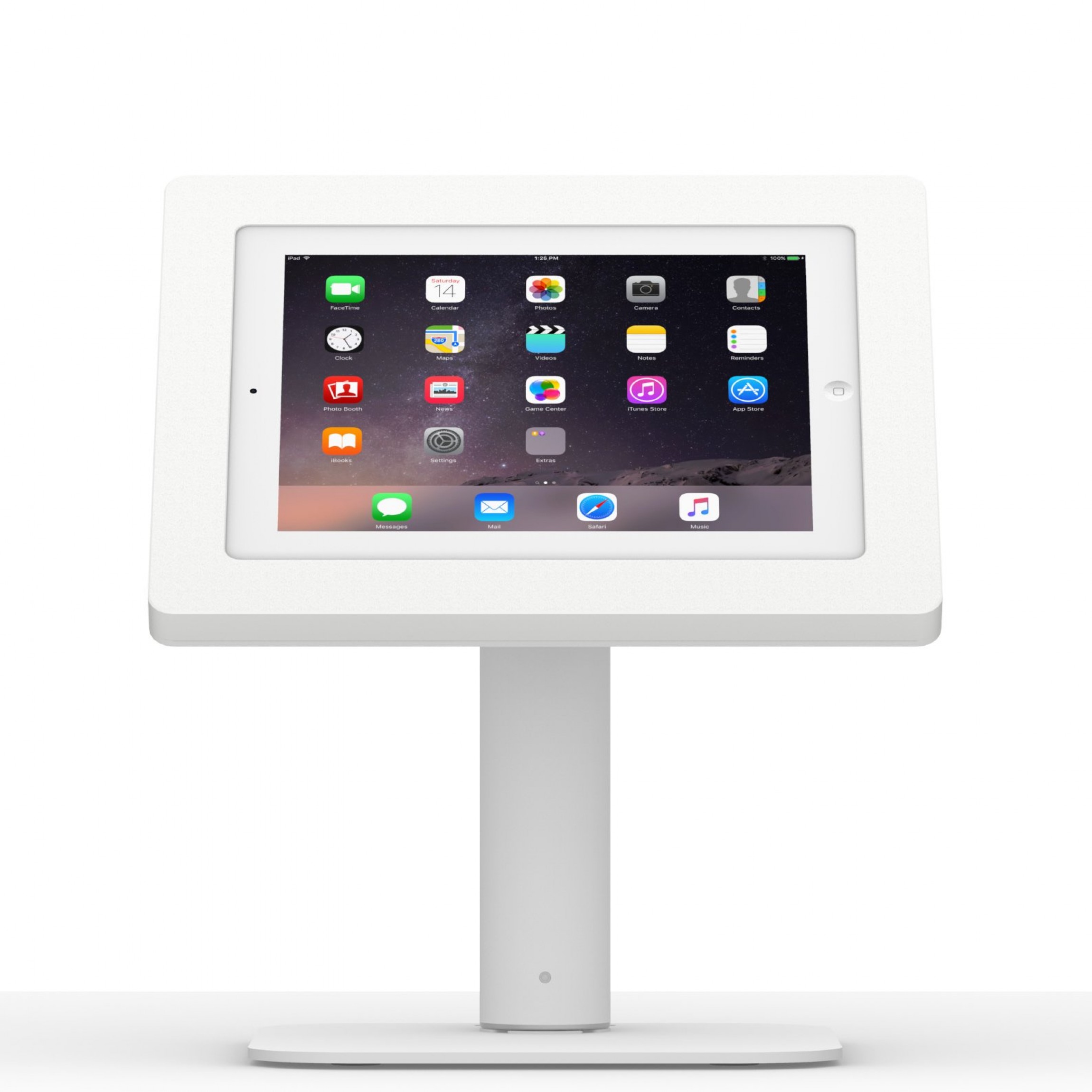VidaMount iPad 2, 3, 4 White Enclosure w. Portable Fixed VESA Stand