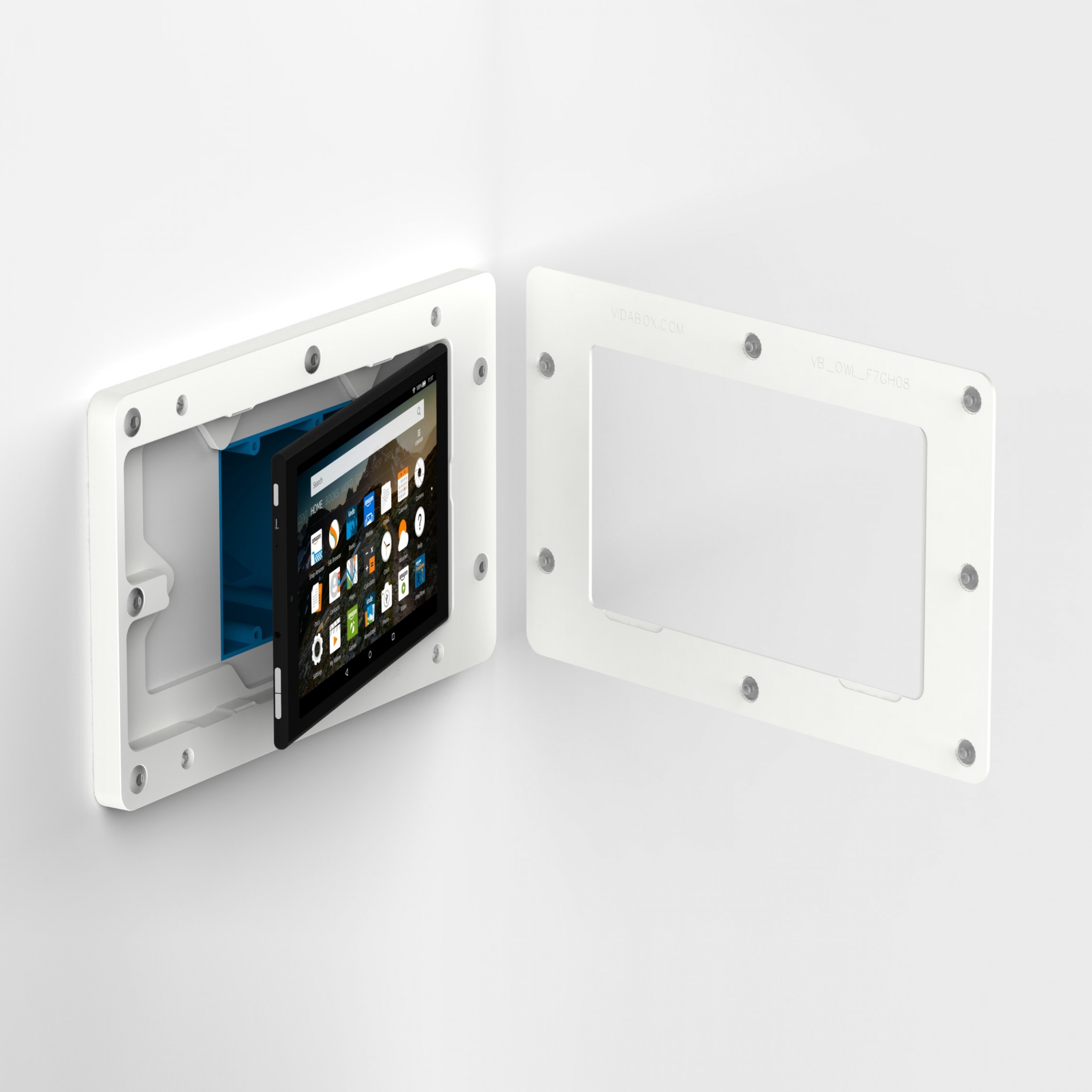 White - Amazon Fire 7/8th Gen HD8 (2017/2018 Model) - VidaMount On-Wall ...