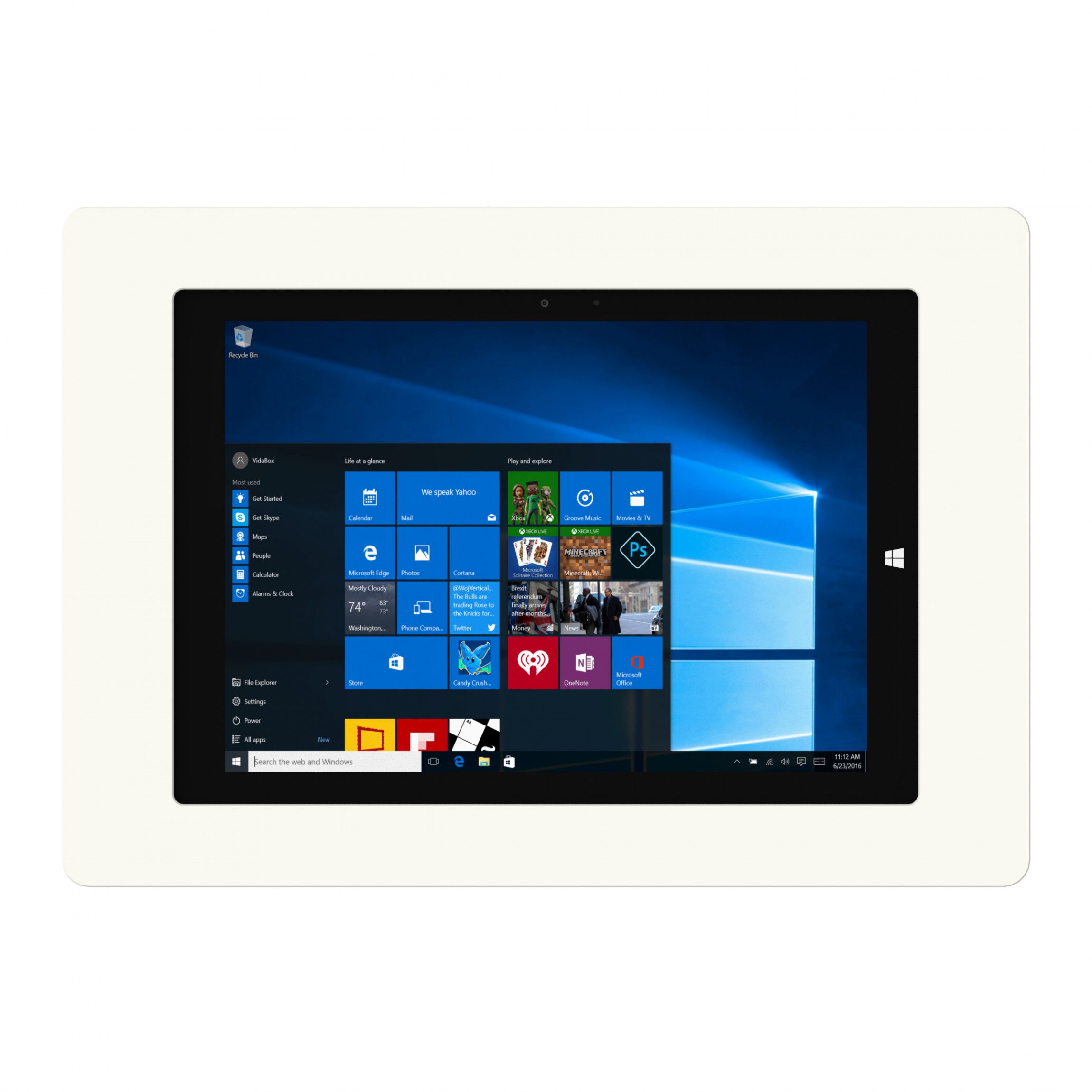 White - Microsoft Windows Surface 3 - VidaMount On-Wall Tablet Mount