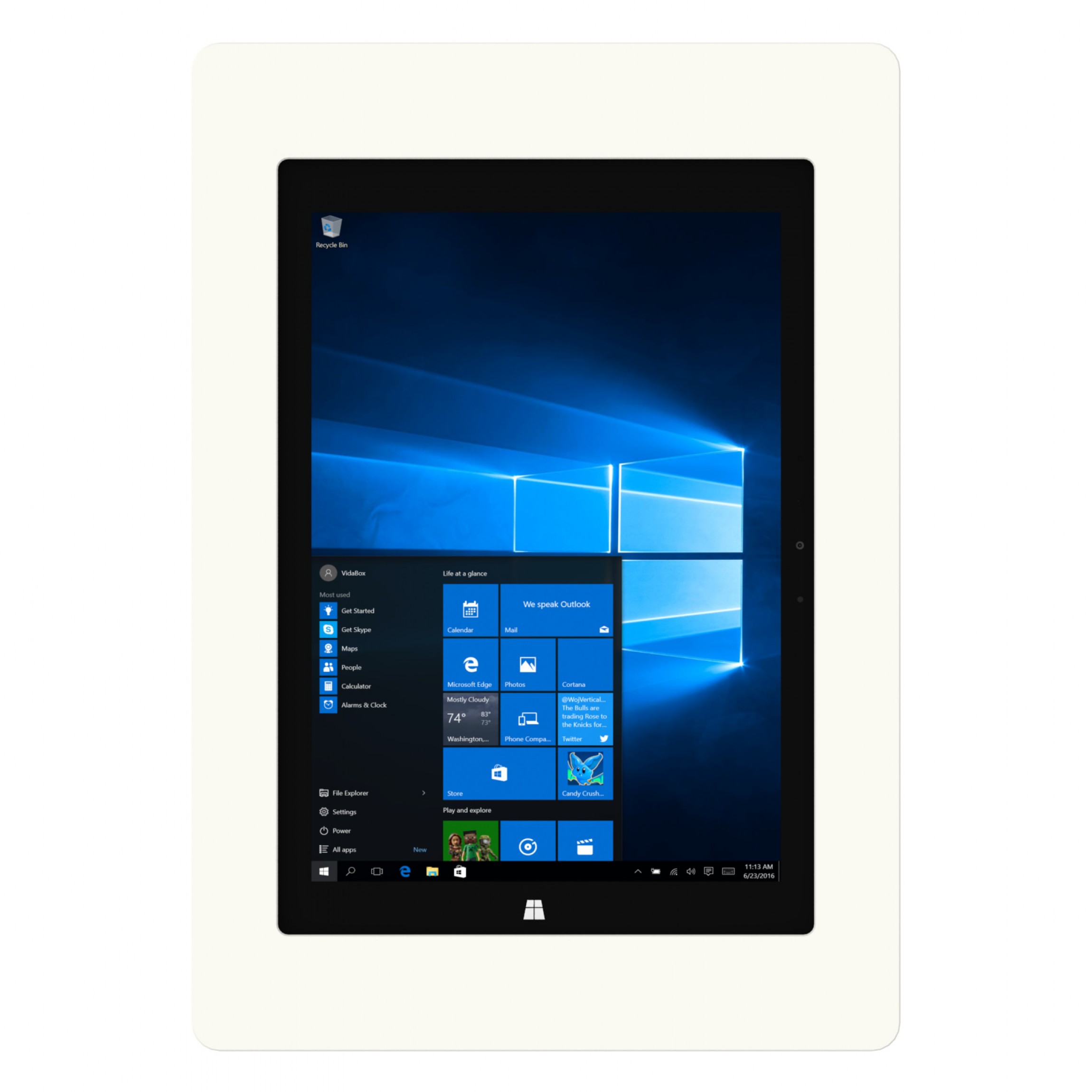 White - Microsoft Windows Surface 3 - VidaMount On-Wall Tablet Mount