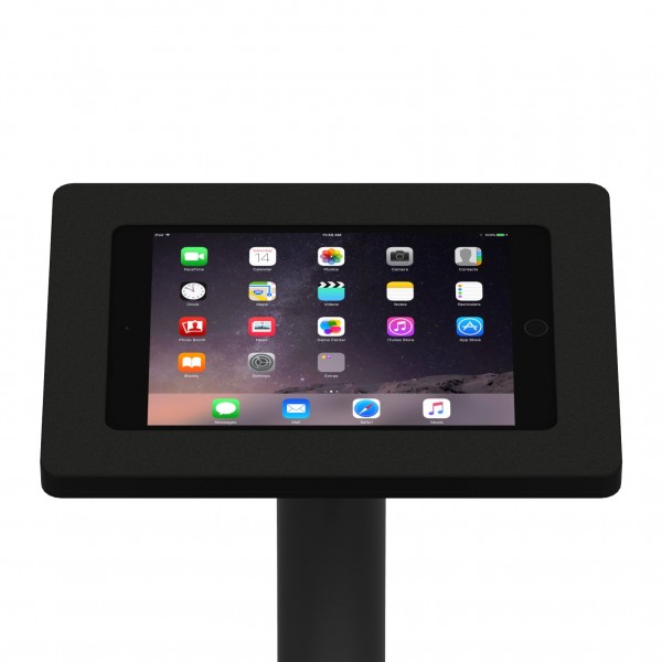 VidaMount iPad Mini 1, 2, & 3 Black Enclosure w. Fixed Floor Stand Display