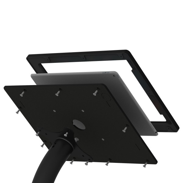 VidaMount 12.9-inch iPad Pro Black Enclosure w. Fixed Floor Stand Display