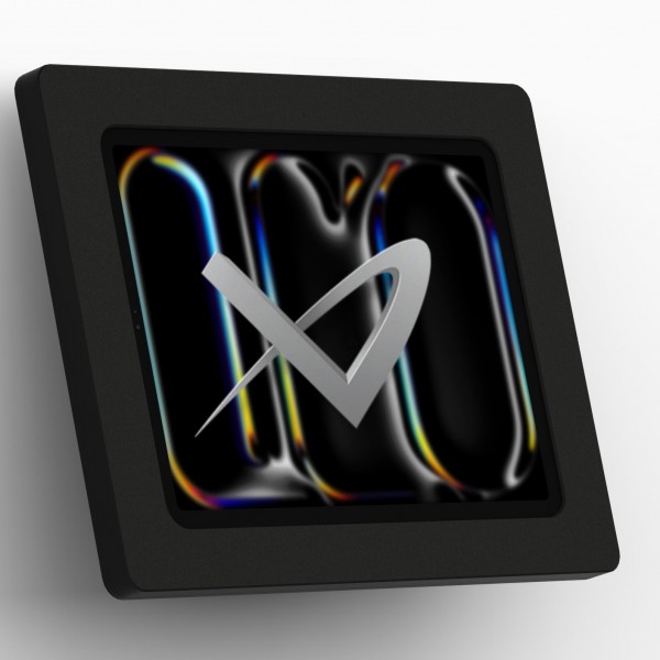 VidaMount iPad Pro 11-inch (M4) Black Rear Camera Exposed Enclosure w. Fixed Tilted 15° Wall Mount