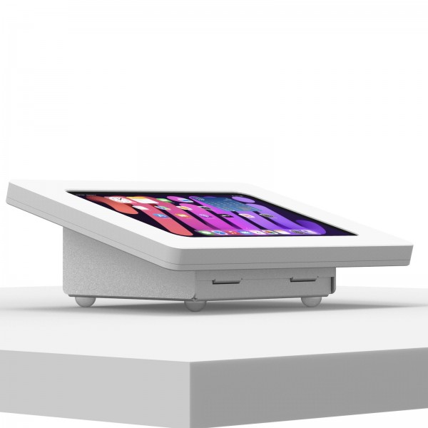 VidaMount iPad Mini (6th Gen) White Enclosure w. Fixed Tilted 15° Desk ...