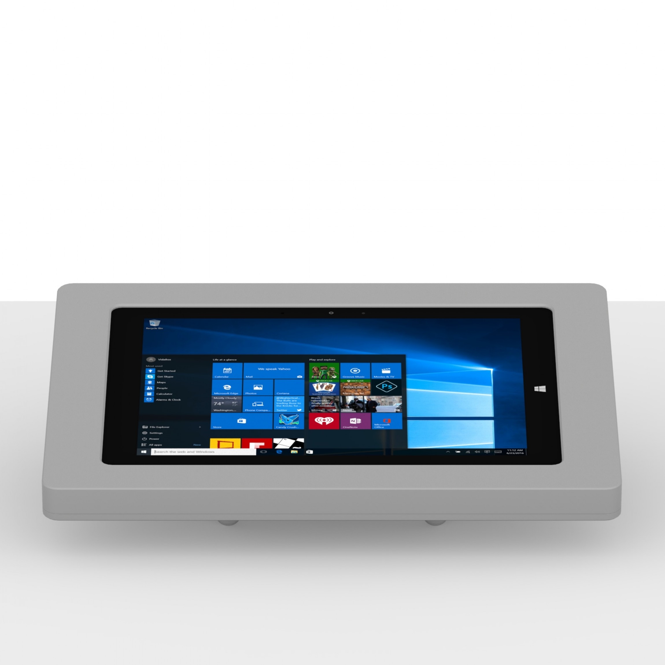 VidaMount Microsoft Surface 3 White Enclosure w. Fixed Tilted 15° Desk ...