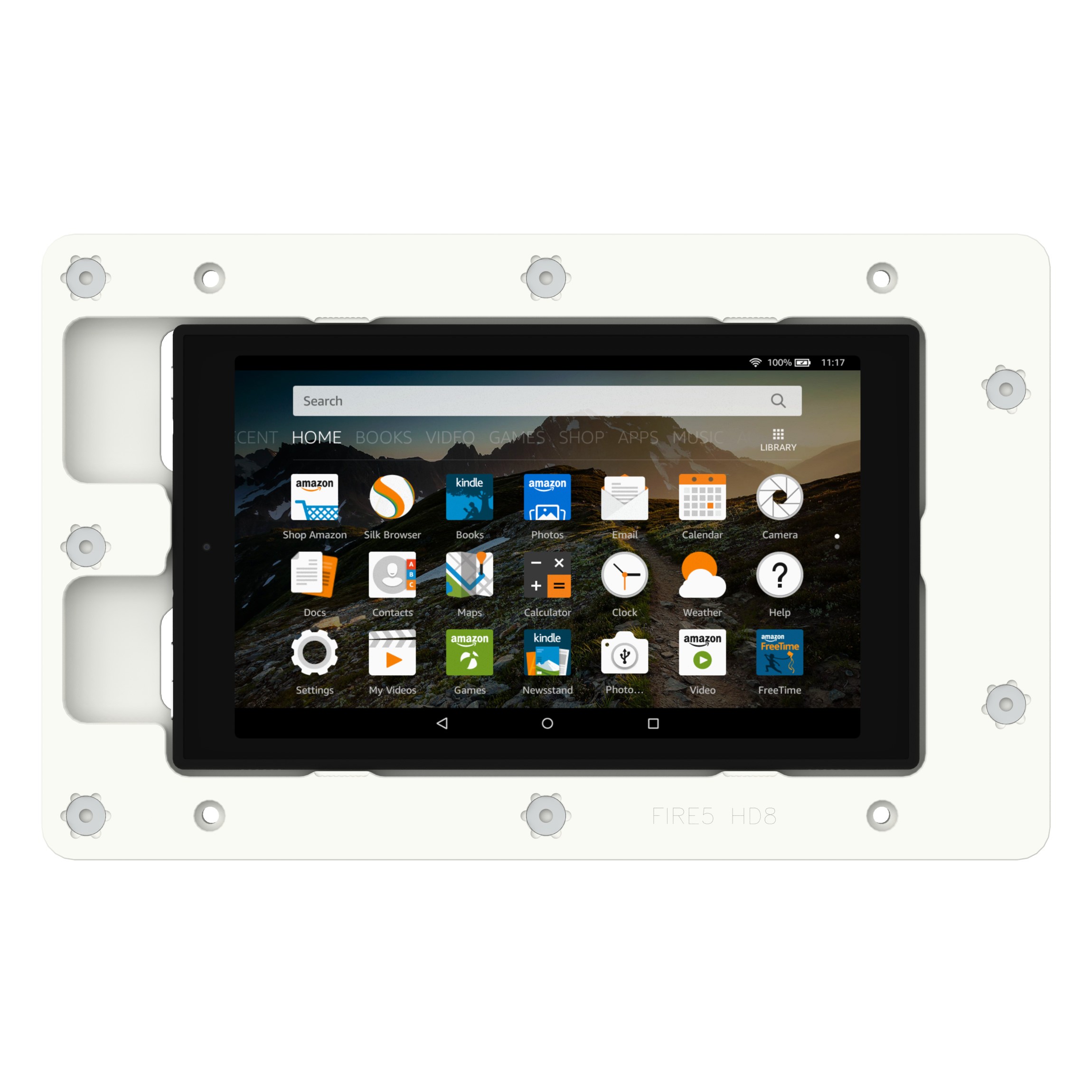 White - Amazon Fire 5th Gen HD8 - VidaMount On-Wall Tablet Mount