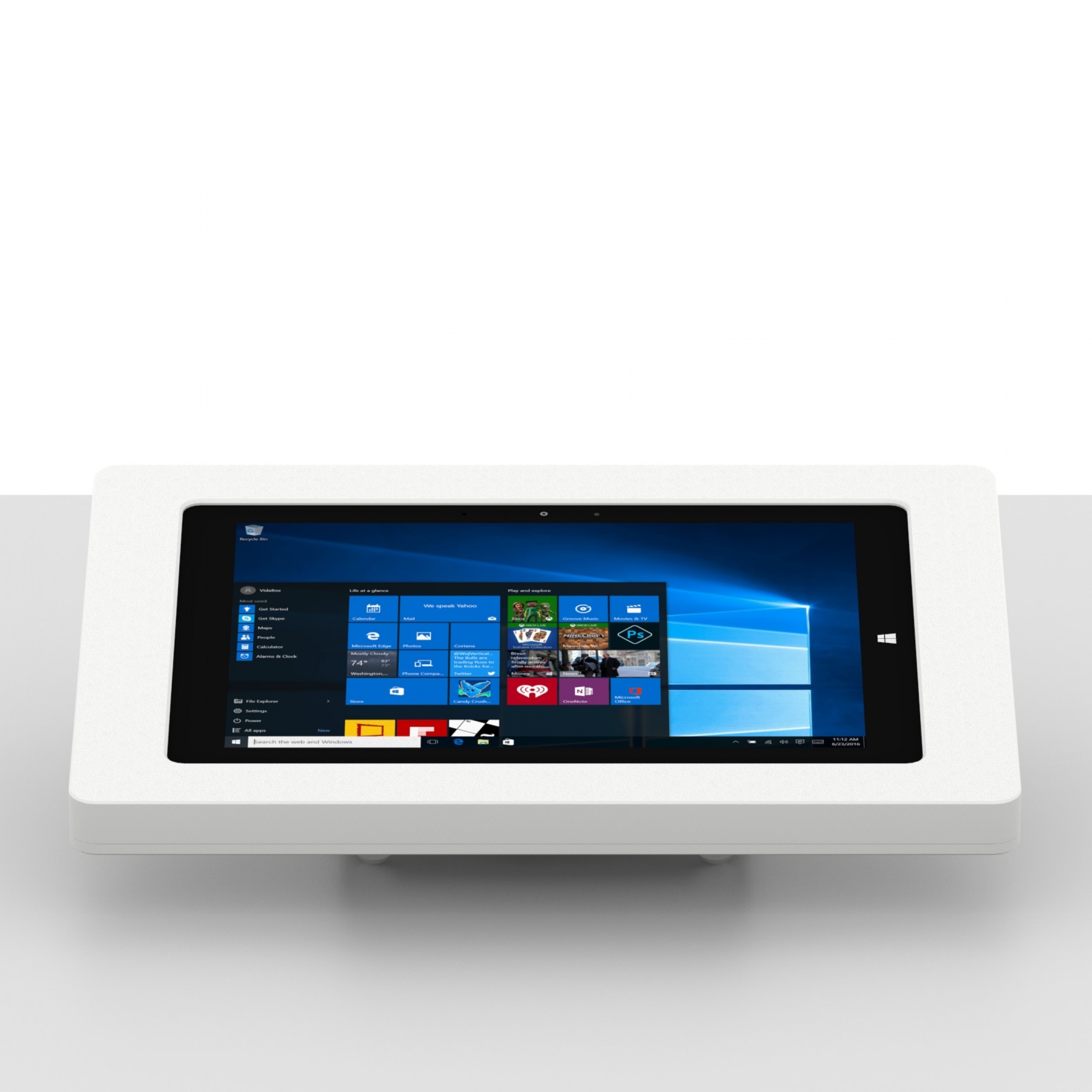 VidaMount Microsoft Surface 3 White Enclosure w. Fixed Tilted 15° Desk ...