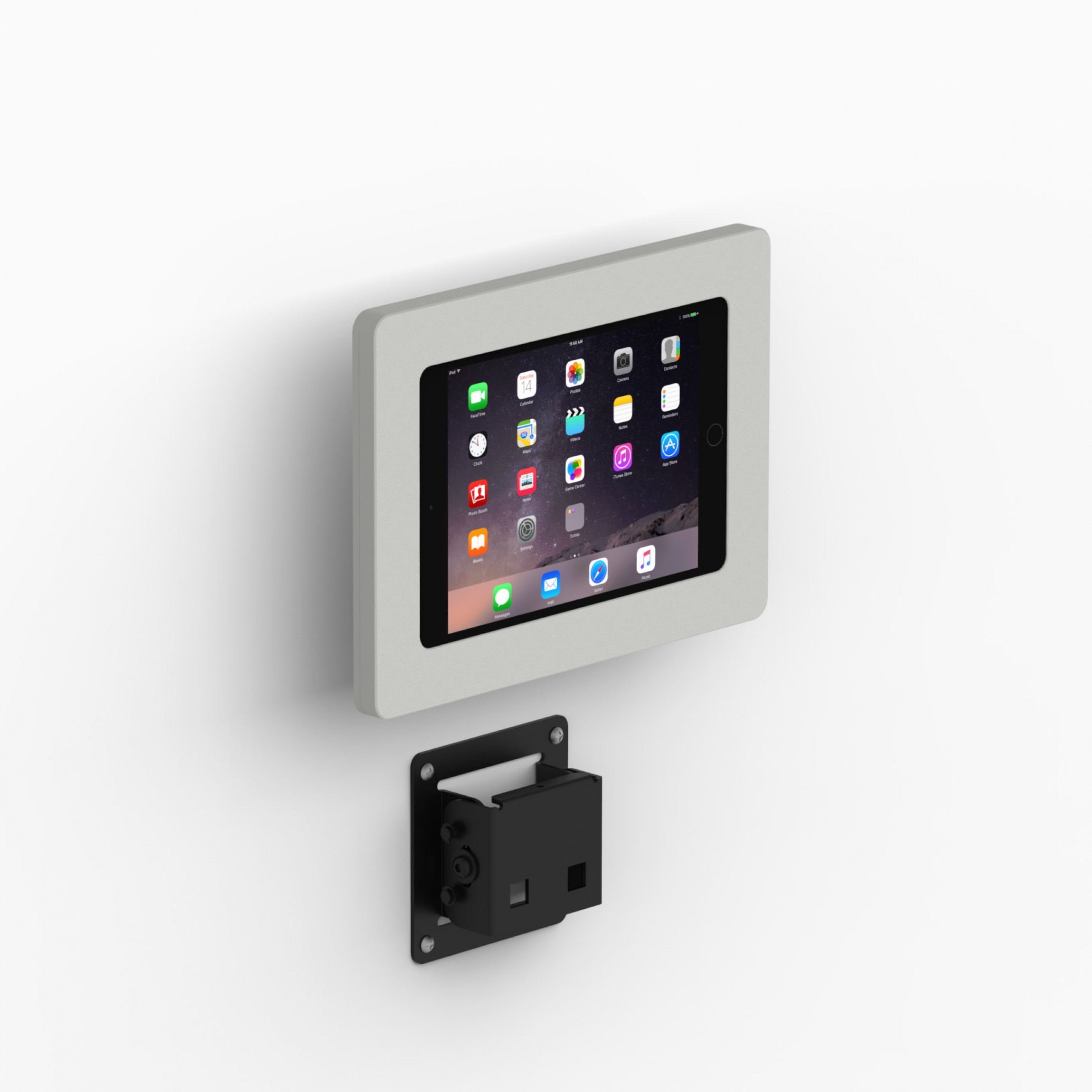 VidaMount Tilting Wall iPad Mini 1, 2, 3 Tablet Mount - Light Grey