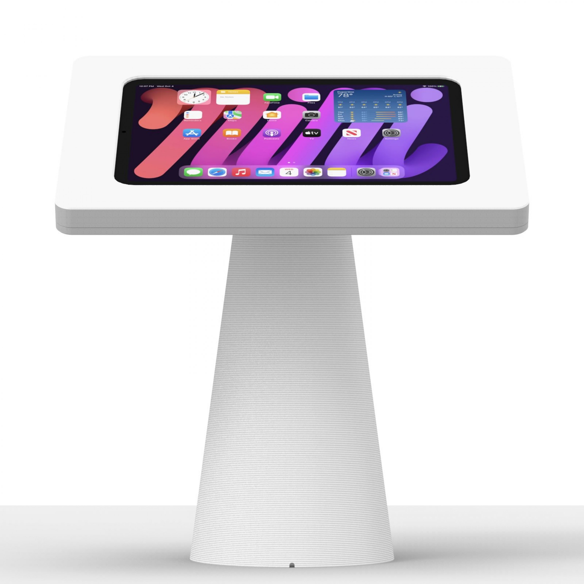 VidaMount iPad Mini (6th Gen) White Enclosure w. Fixed Surface Mount Lite