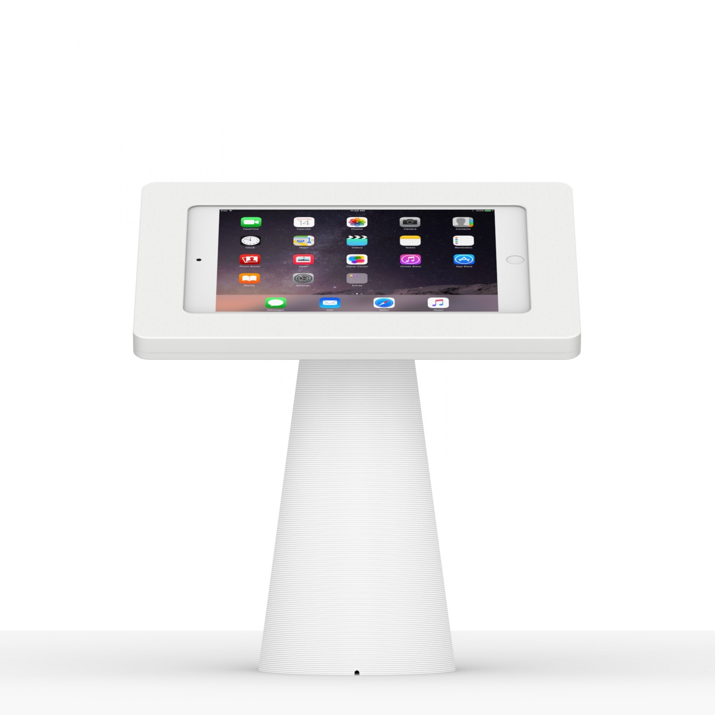 VidaMount iPad Mini 4 & 5 White Enclosure w. Fixed Surface Mount Lite
