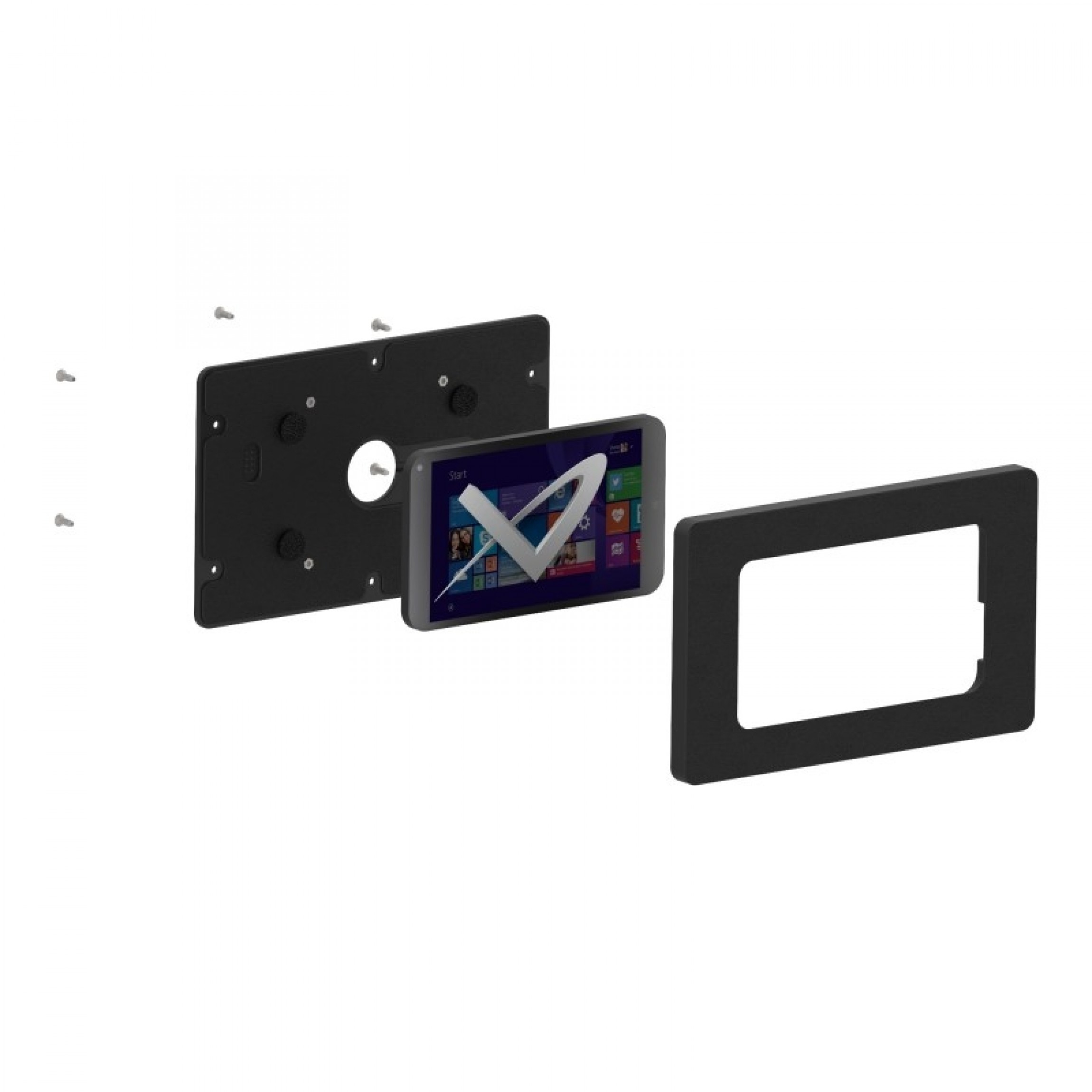 HP Stream 7 Black Enclosure w. Fixed Tilted 15° Desk / Surface Mount