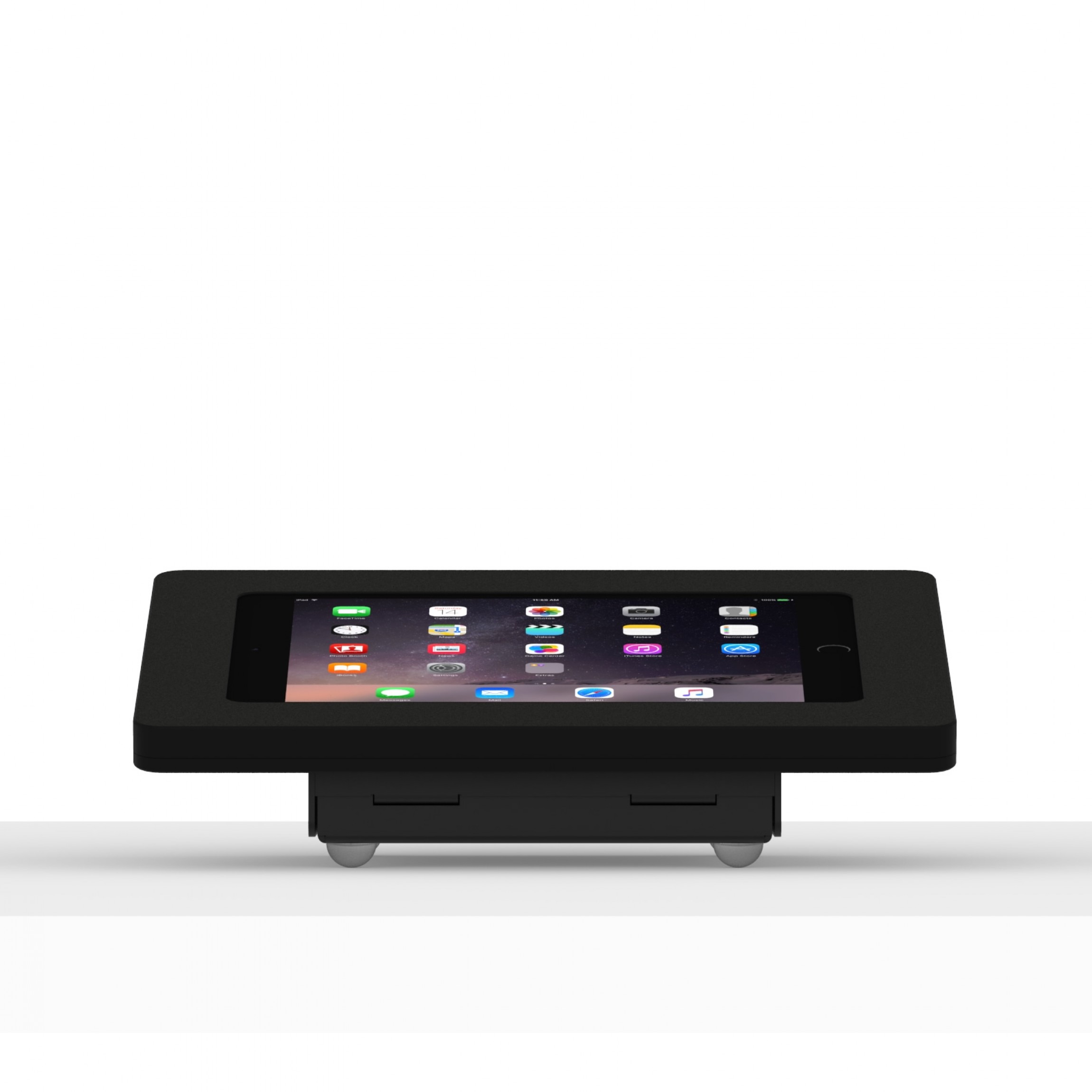 VidaMount iPad Mini 4 & 5 Black Enclosure w. Fixed Tilted 15° Desk ...