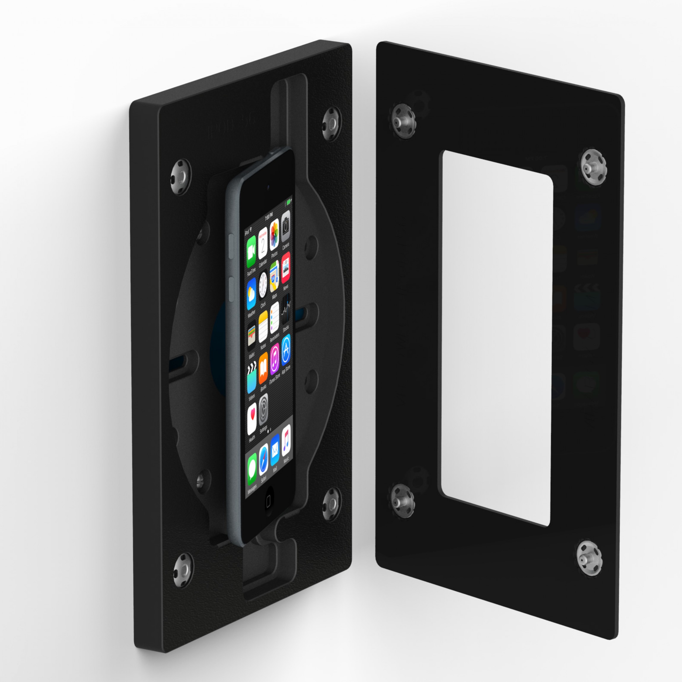 VidaMount On-Wall iPod Touch (5th/6th/7th Gen) Enclosure Mount - Black ...