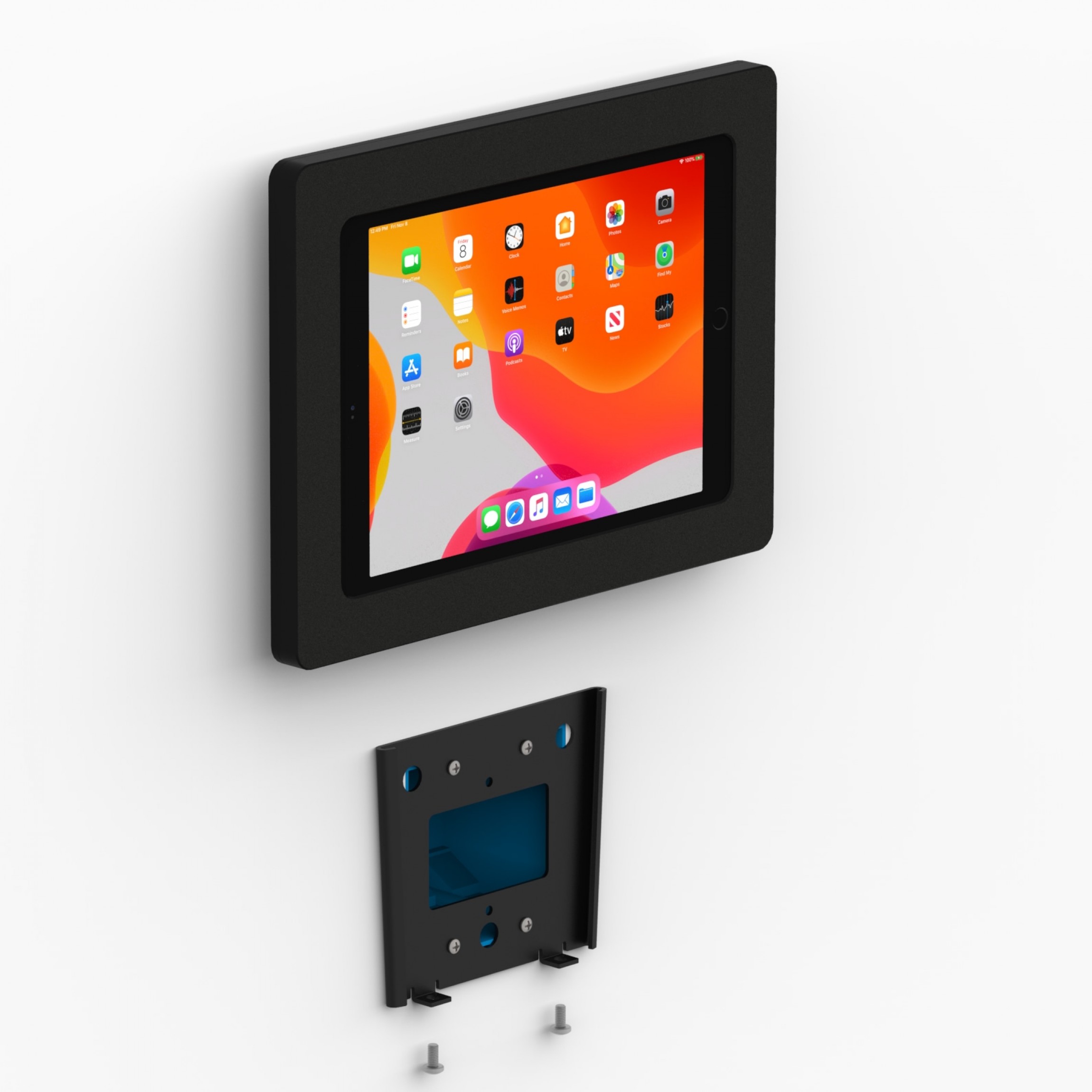 VidaMount Fixed Slim Wall 10.2-inch iPad 7th & 8th Gen Tablet Mount - Black