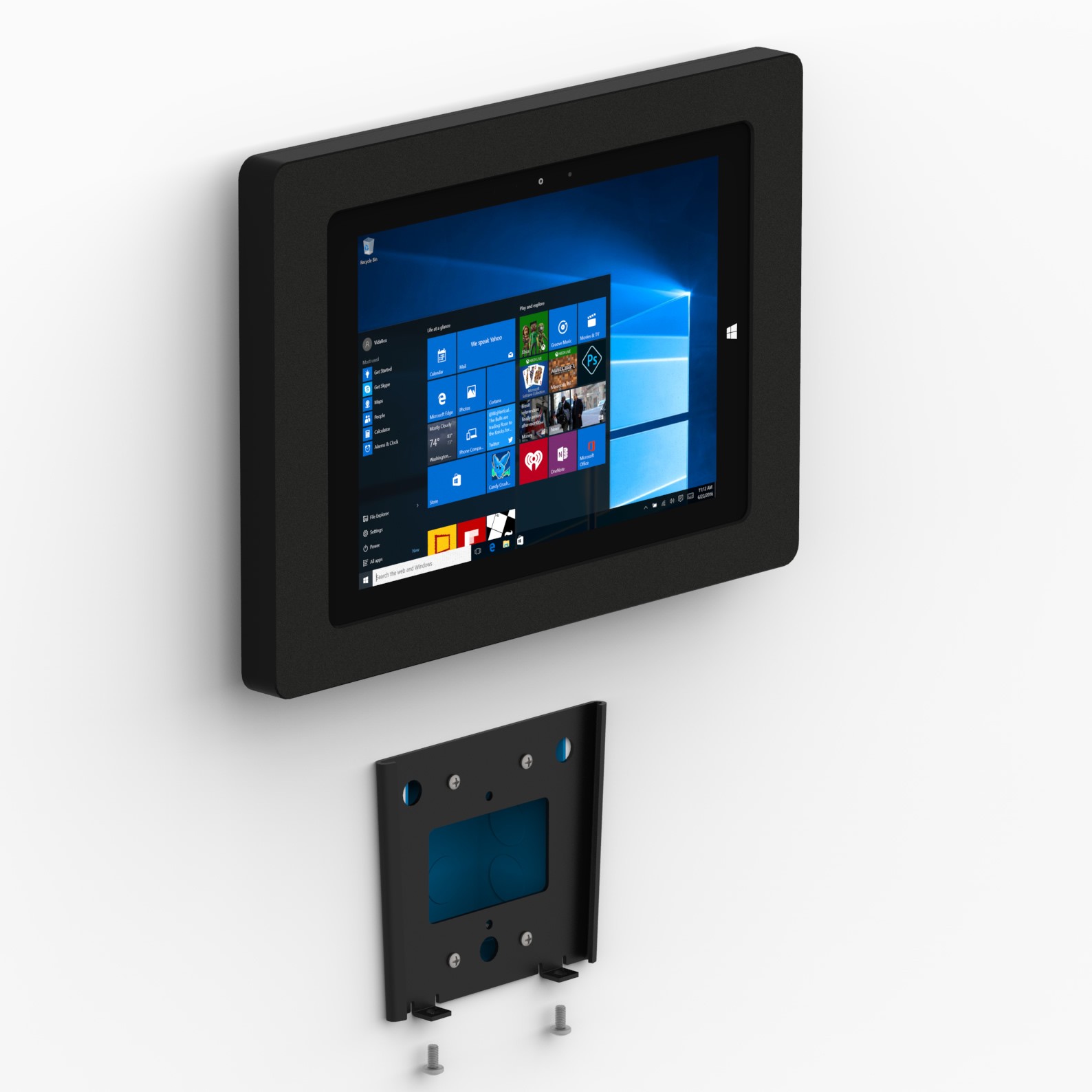Fixed Slim Wall Microsoft Surface 3 Tablet Mount - Black