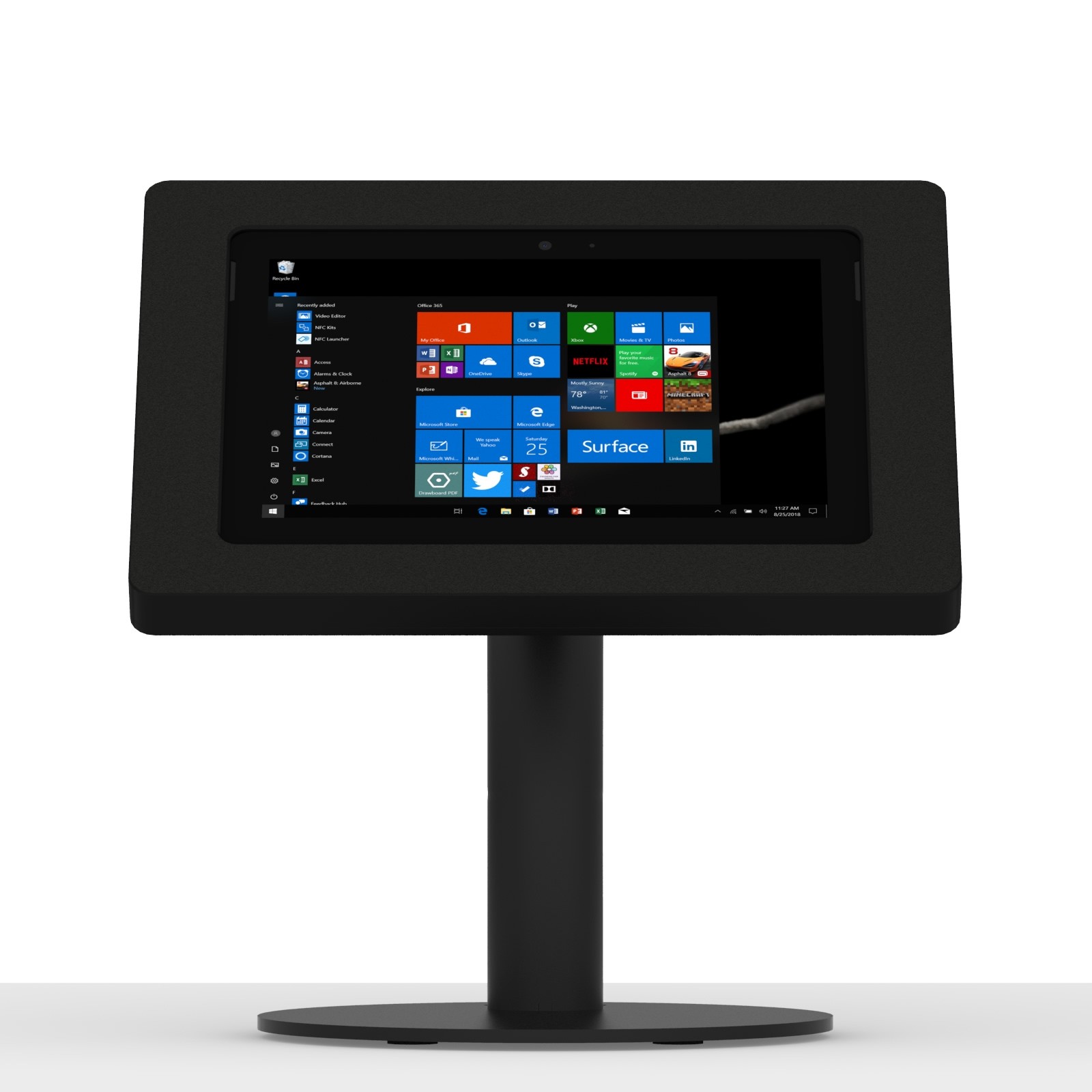 Microsoft Surface Go Black Enclosure w. Portable Fixed VESA Stand